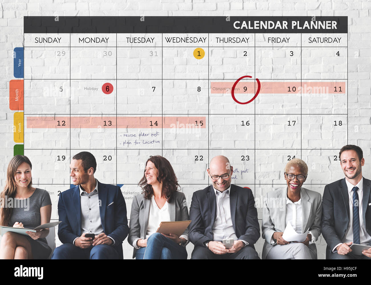 Calendar Planner Organization Management Remind Concept Stock Photo - Alamy