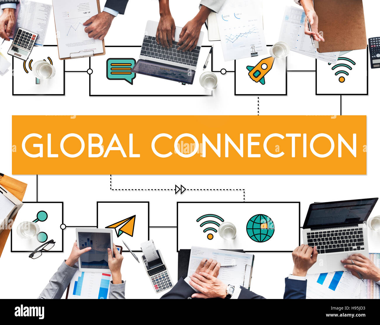 Connection Wireless Online Transmission Transfer Concept Stock Photo ...