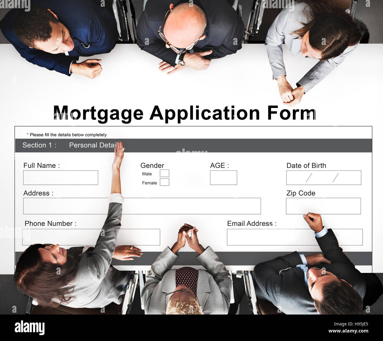 Mortgage Application Form Information Details Concept Stock Photo - Alamy
