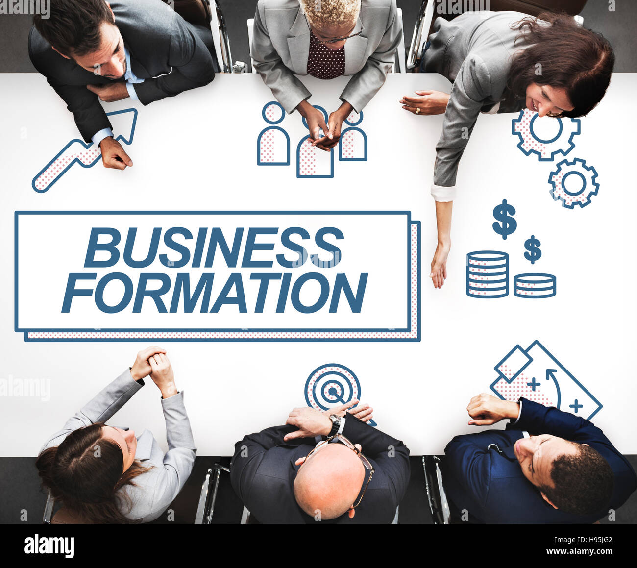 Business Formation Network Target Icons Graphic Concept Stock Photo - Alamy