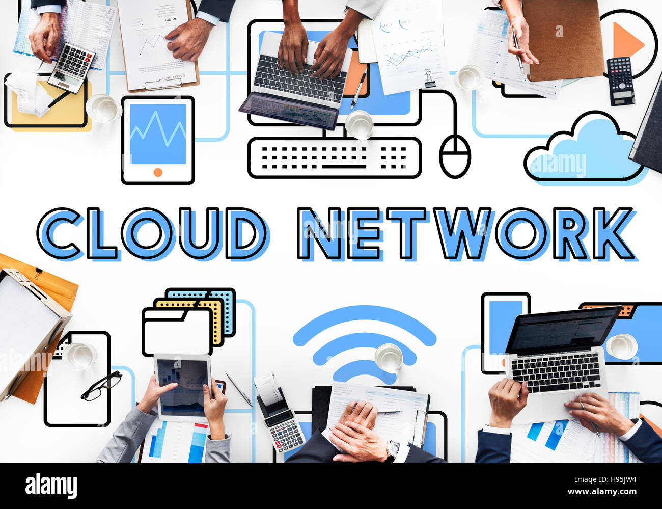 Cloud Network Connection Data Information Storage Concept Stock Photo ...