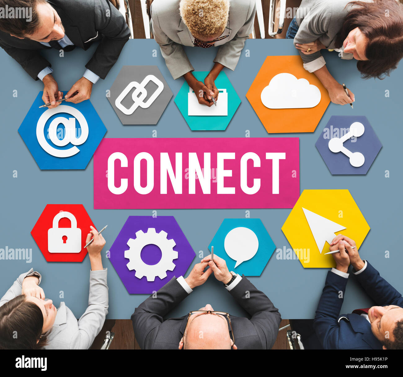 Connect Interconnection Communication Join Concept Stock Photo - Alamy