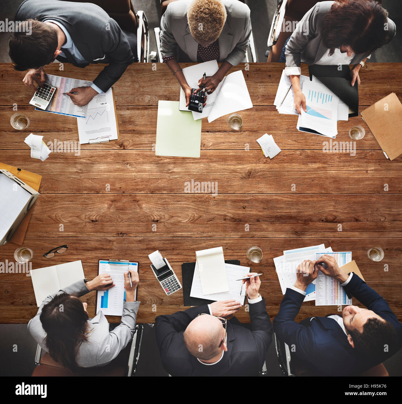 Business People Analyzing Statistics Financial Concept Stock Photo - Alamy