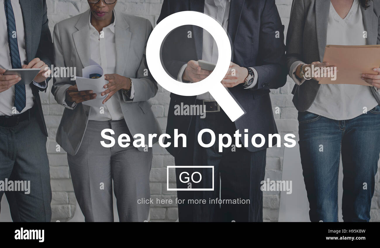 Search Options Internet Selection Homepage Concept Stock Photo - Alamy