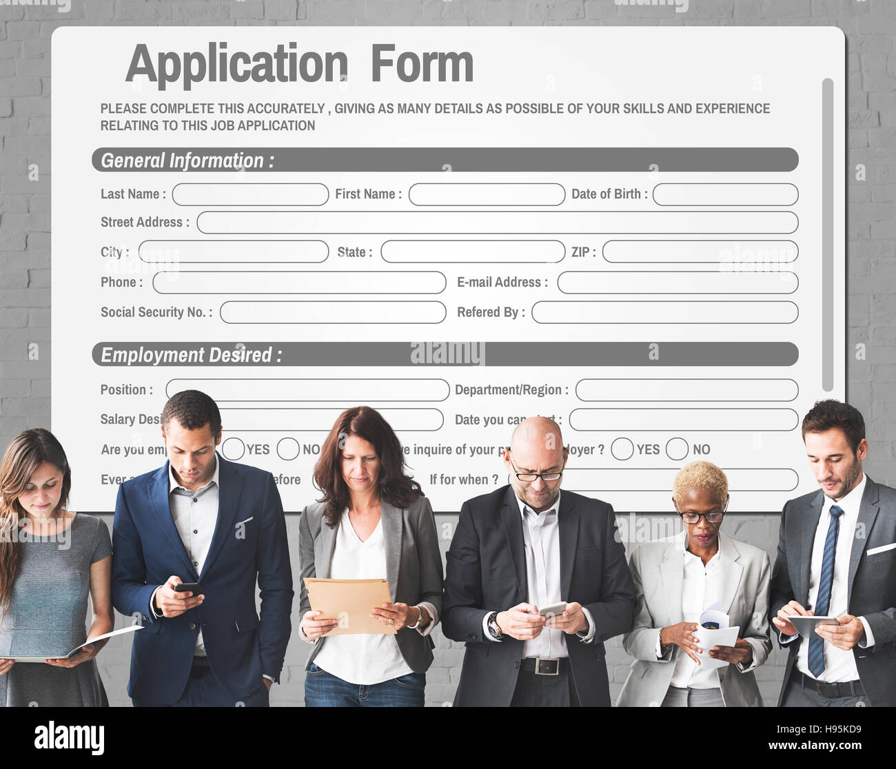 Online Web Job Application Form Concept Stock Photo - Alamy