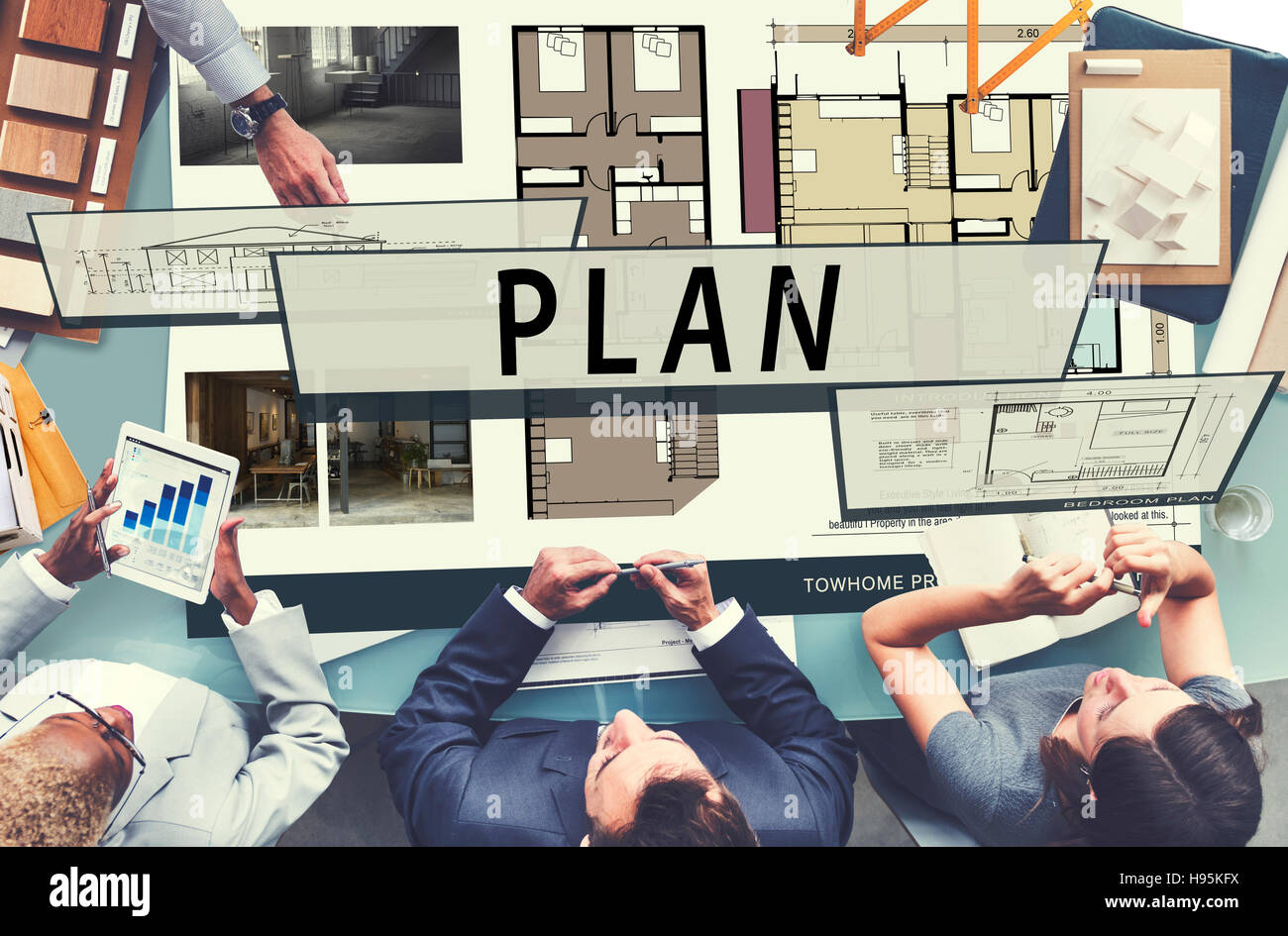Plan Planning Architecture Blueprint Drawing Concept Stock Photo - Alamy
