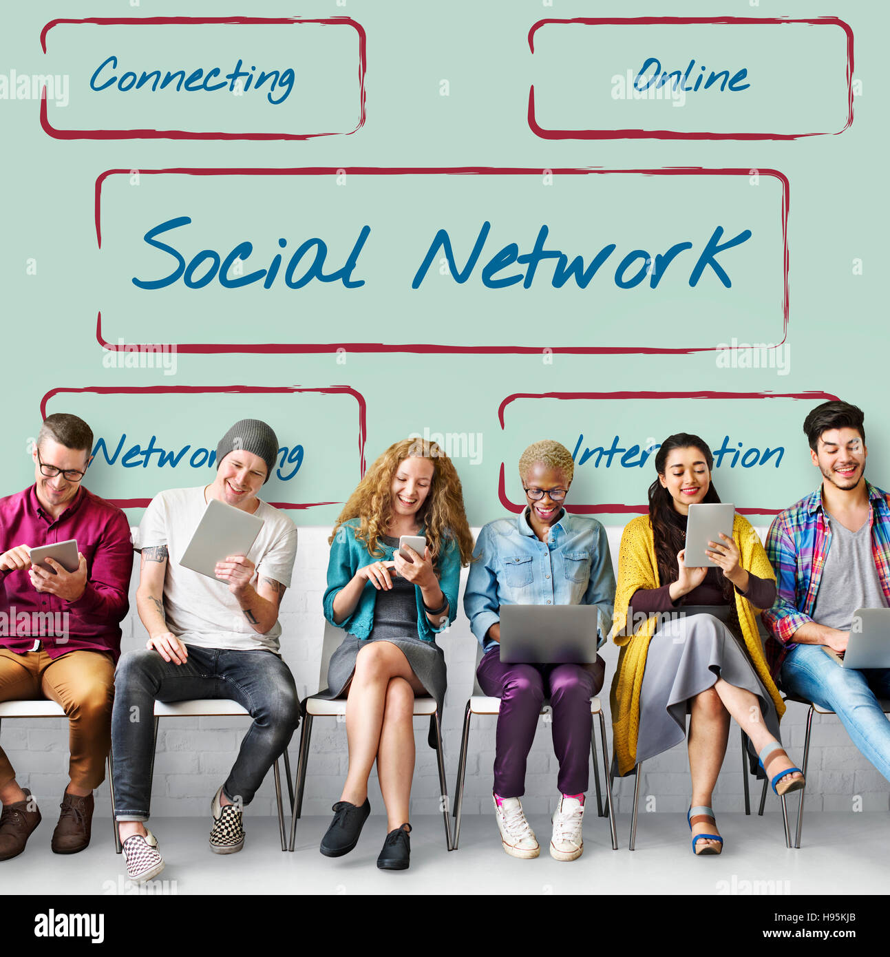 Social Network Connection Internet Digital Words Concept Stock Photo ...