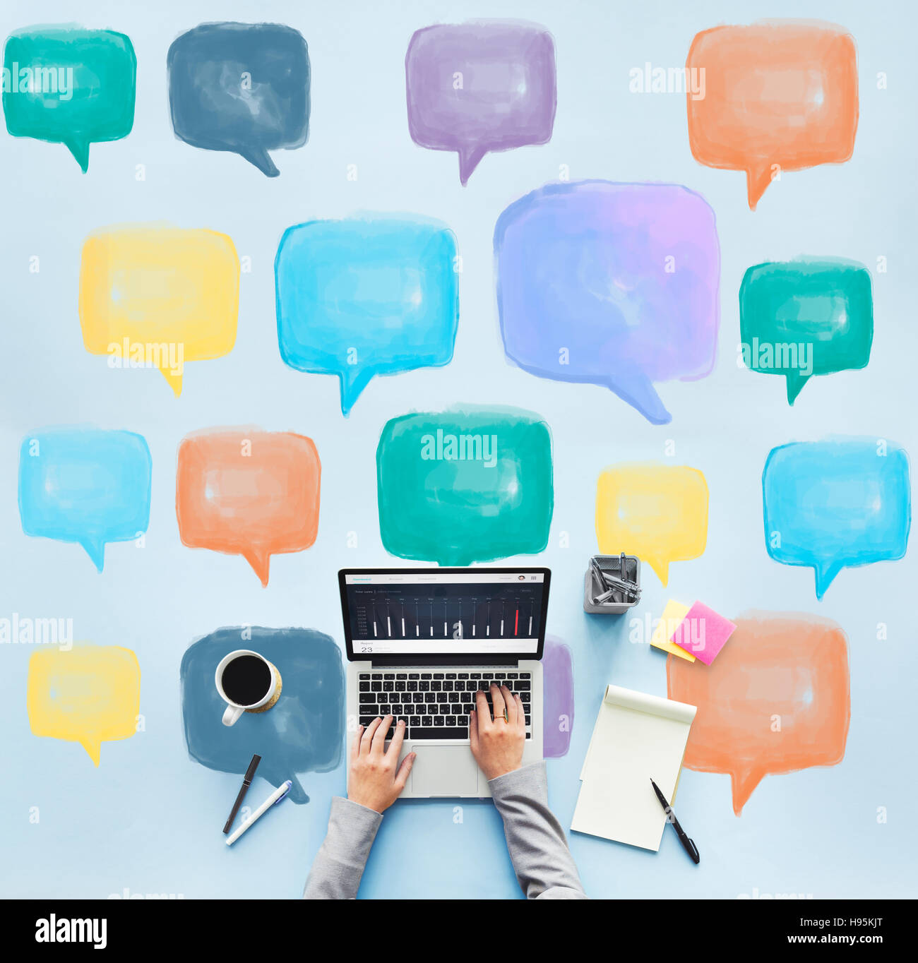 Communication Talking Icon Speech Bubble Concept Stock Photo - Alamy