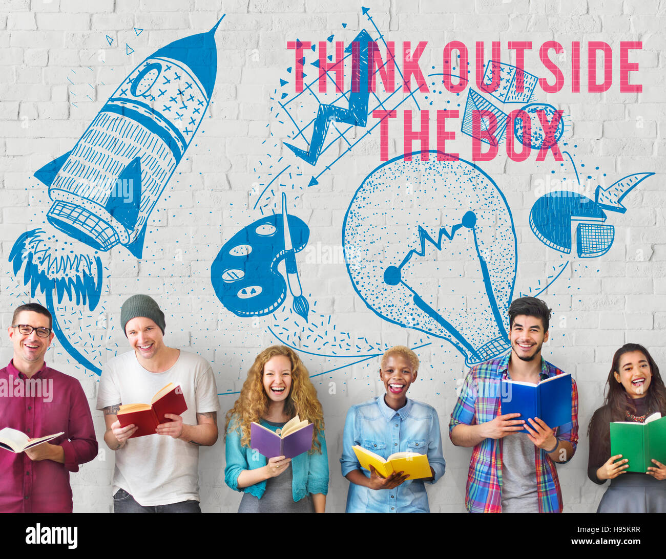 Think Outside The Box Ideas Creativity Imagination Concept Stock Photo ...