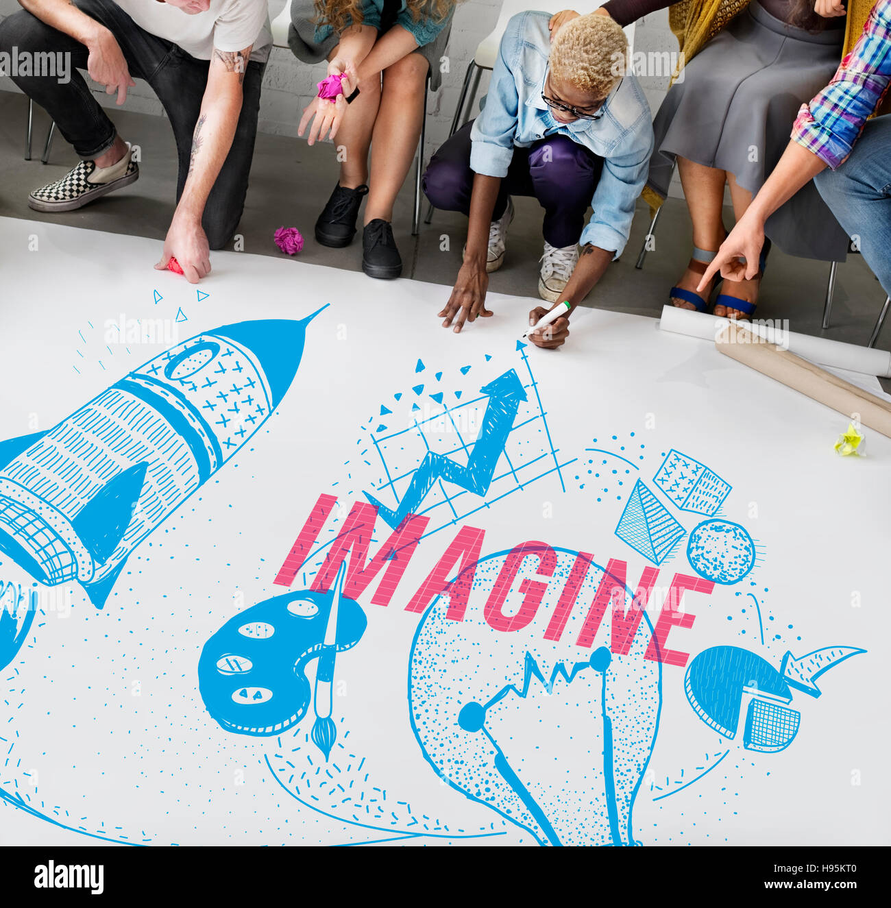 Imagine Ideas Creativity Imagination Light Bulb Concept Stock Photo - Alamy