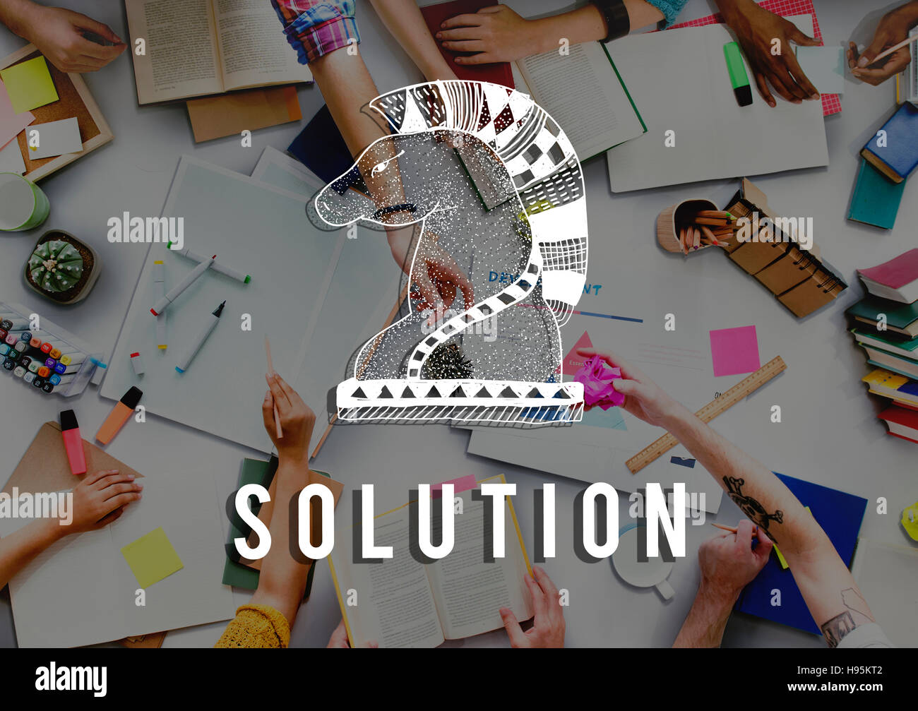 Solution Guideline Motivation Objective Planning Concept Stock Photo ...