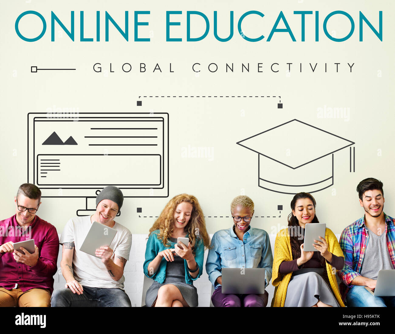 Online Education Global Connectivity Graphic Concept Stock Photo - Alamy