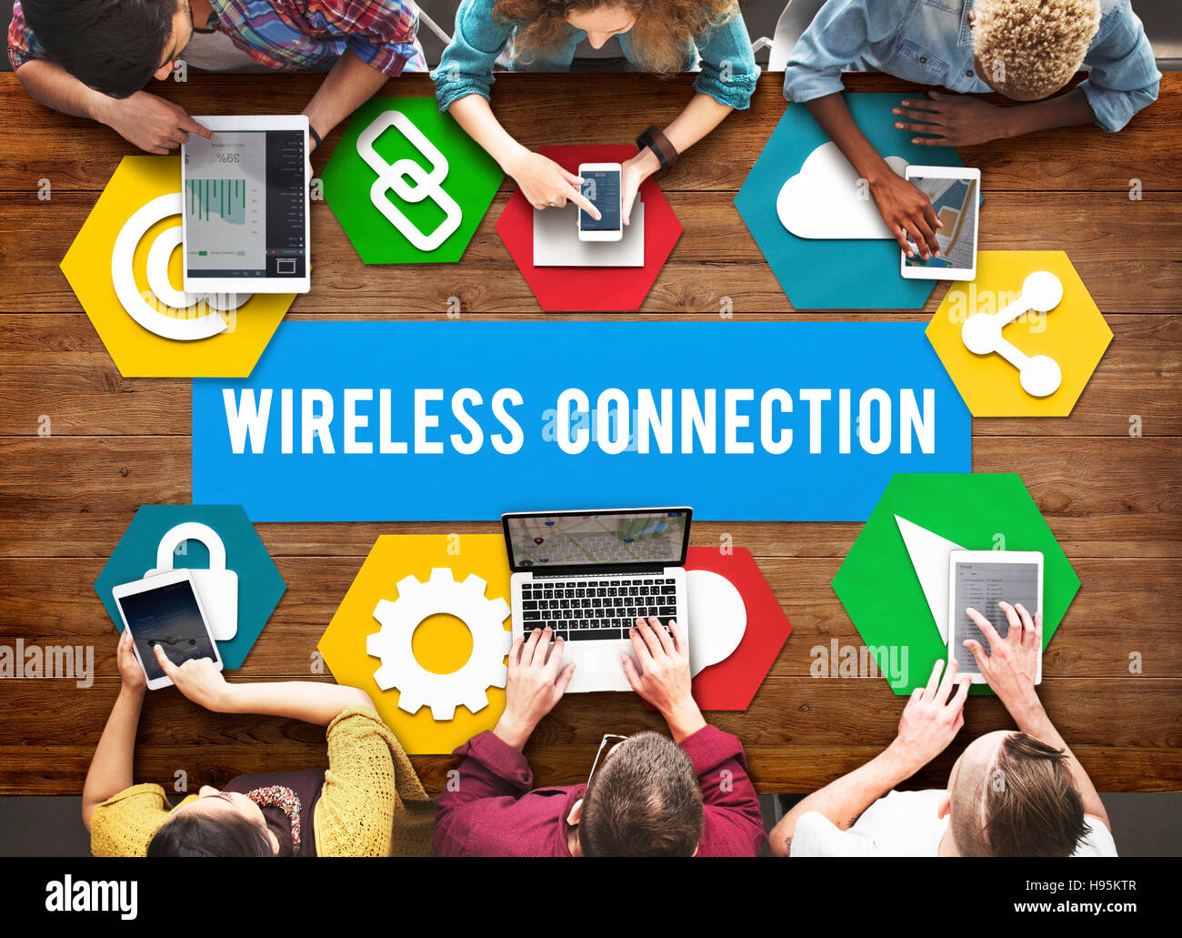 Wireless Connection Connection Networking Concept Stock Photo - Alamy