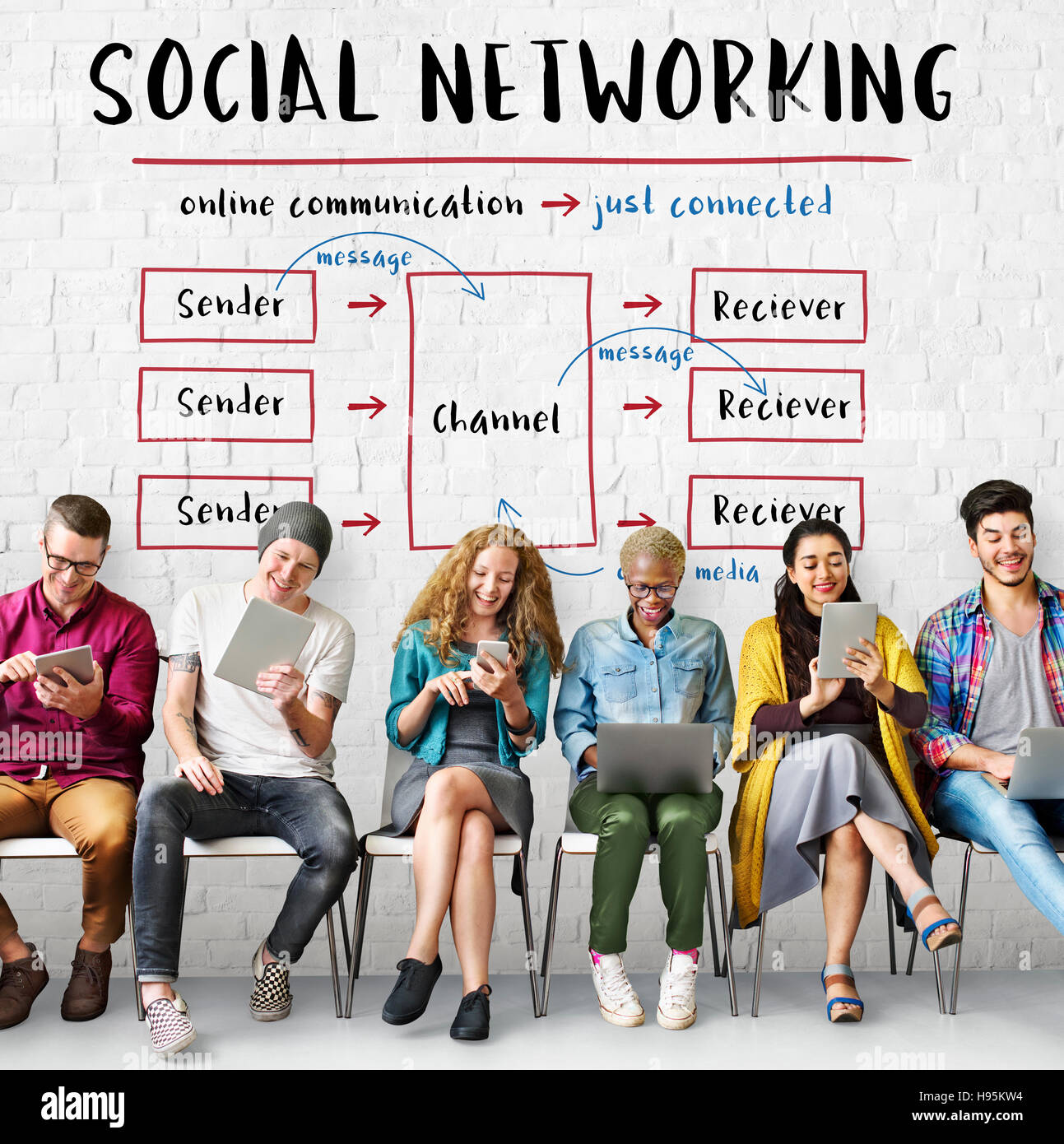 Social Networking Channel Diagram Graphic Concept Stock Photo - Alamy