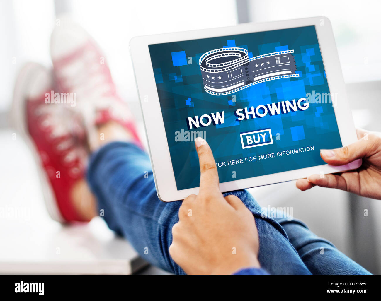 Now Showing Announcement Entertainment Time Concept Stock Photo - Alamy