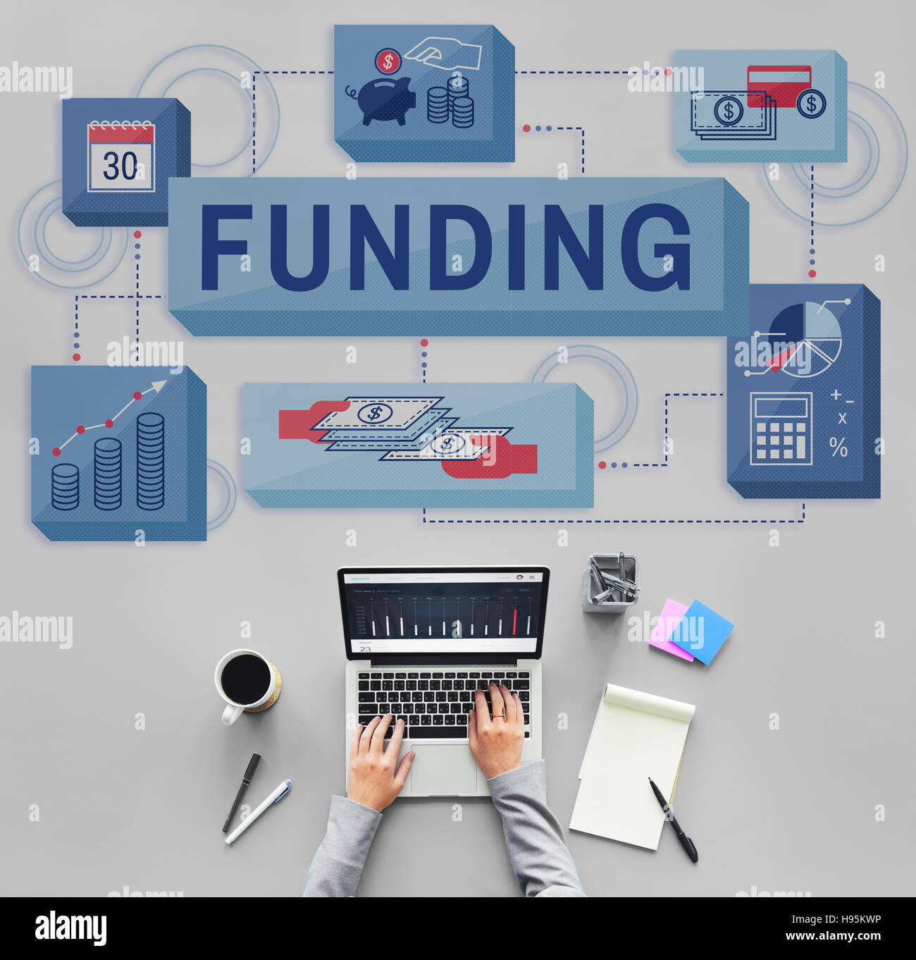 Funding Finance Management Graphics Concept Stock Photo - Alamy