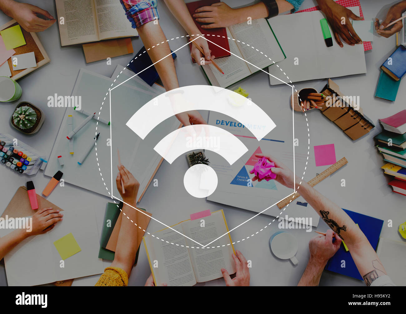 Internet WiFi Network Connection Graphic Concept Stock Photo - Alamy