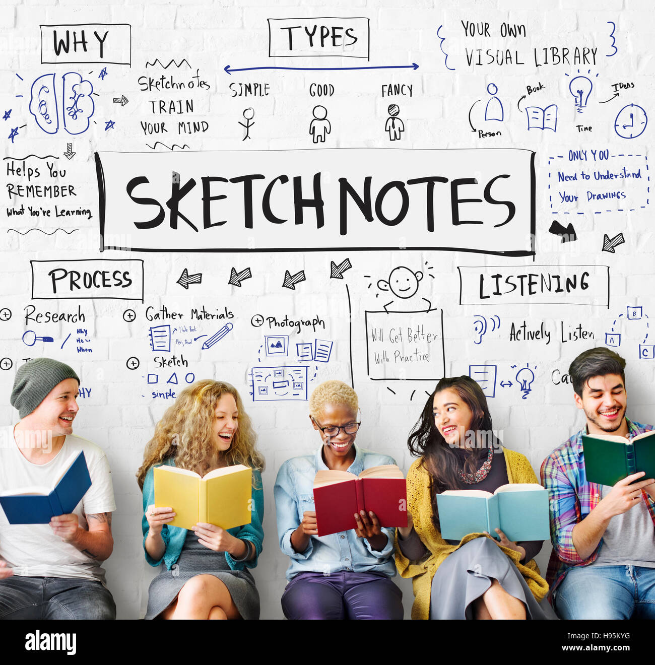 Sketch Notes Creative Drawing Design Graphic Concept Stock Photo - Alamy