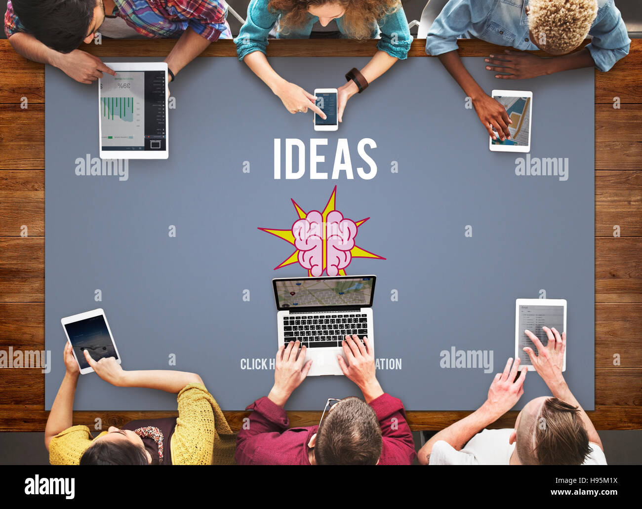 Ideas Innovate Inspiration Creativity Design Brain Concept Stock Photo ...