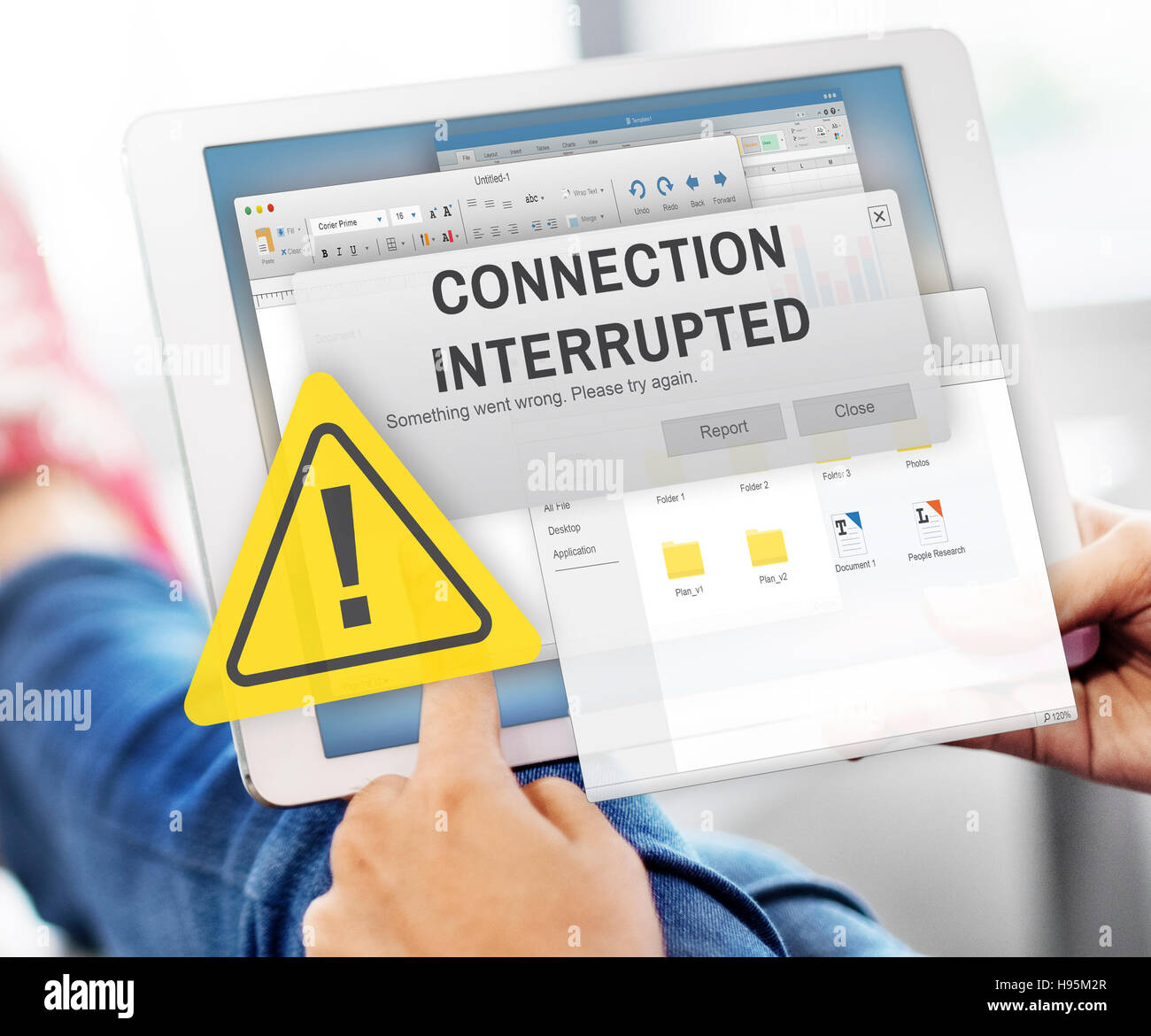 Attention Alert Connection Interrupted Warning Concept Stock Photo - Alamy