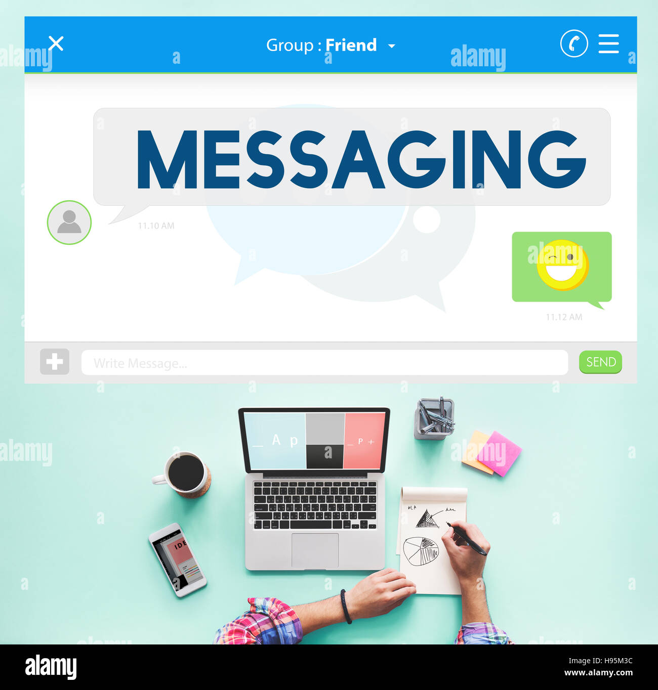Messaging Chat Communication Connection Online Concept Stock Photo - Alamy