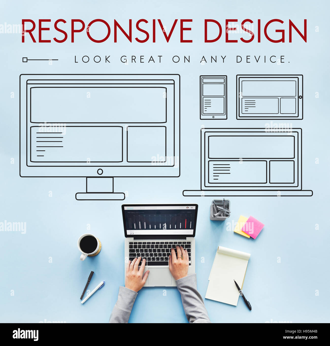 Responsive Design Layout Webpage Template Concept Stock Photo - Alamy