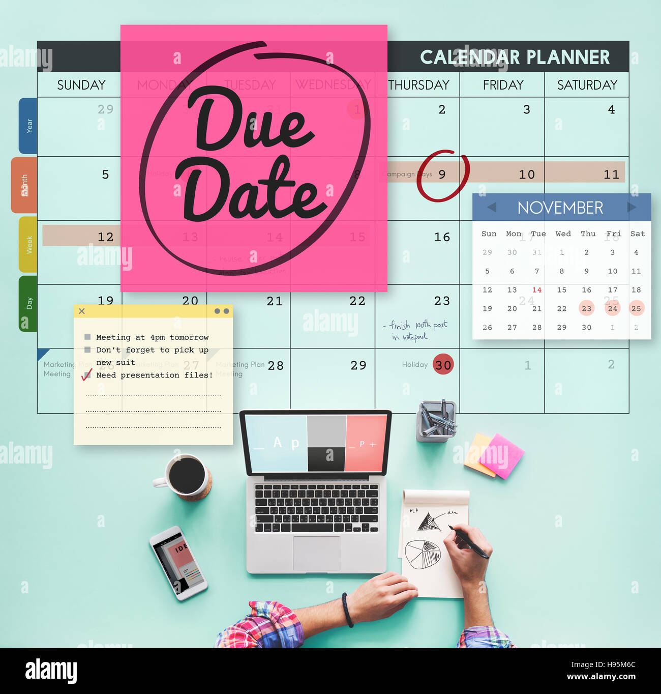 Due Date Appointment Day Event Important Concept Stock Photo - Alamy