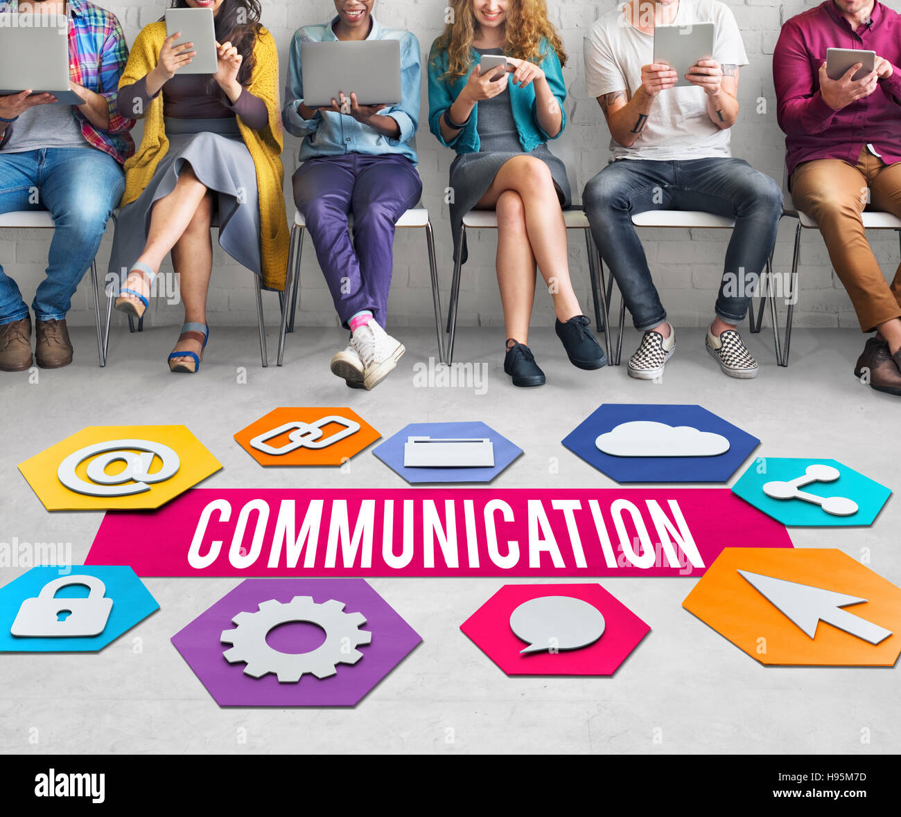 Communication Creative People Layout Graphic Concept Stock Photo - Alamy