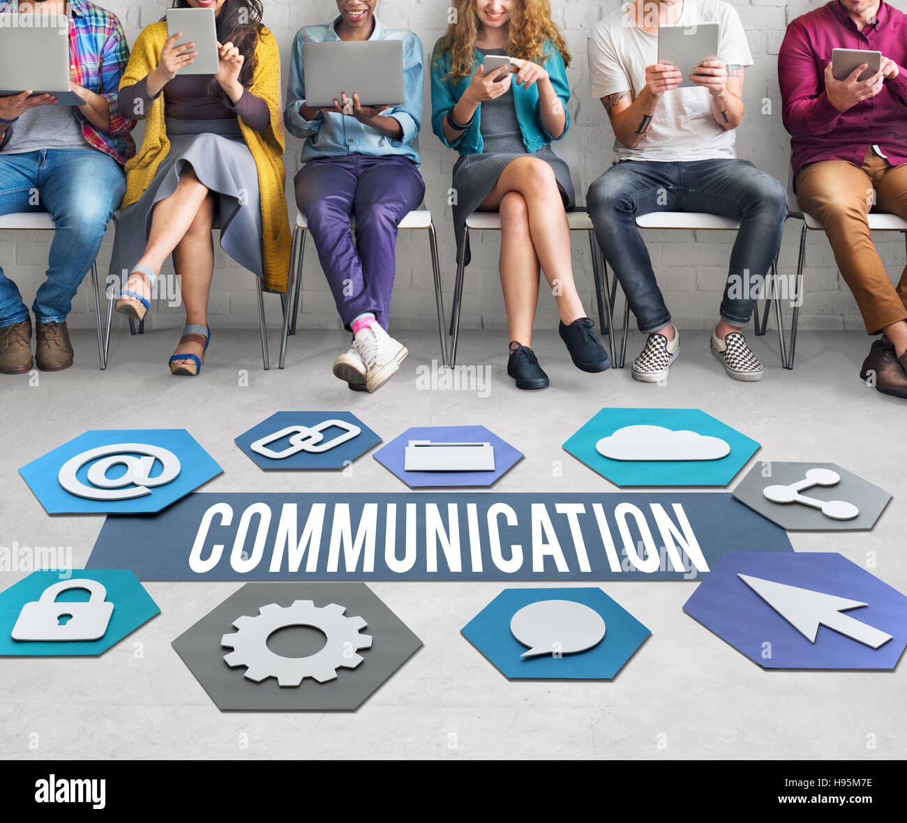 Communication Creative People Layout Graphic Concept Stock Photo - Alamy
