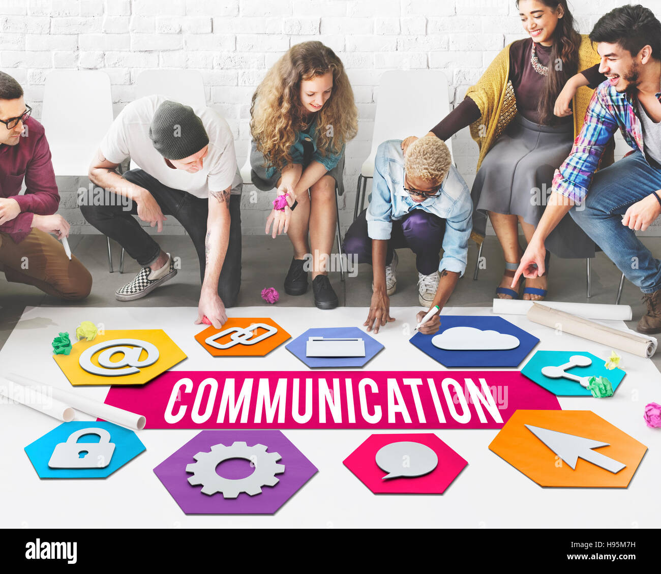 Communication Creative People Layout Graphic Concept Stock Photo - Alamy