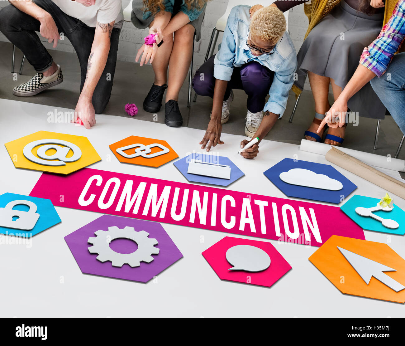 Communication Creative People Layout Graphic Concept Stock Photo - Alamy