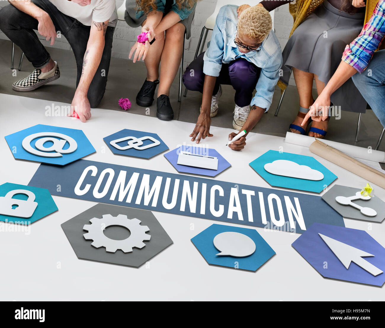 Communication Creative People Layout Graphic Concept Stock Photo - Alamy
