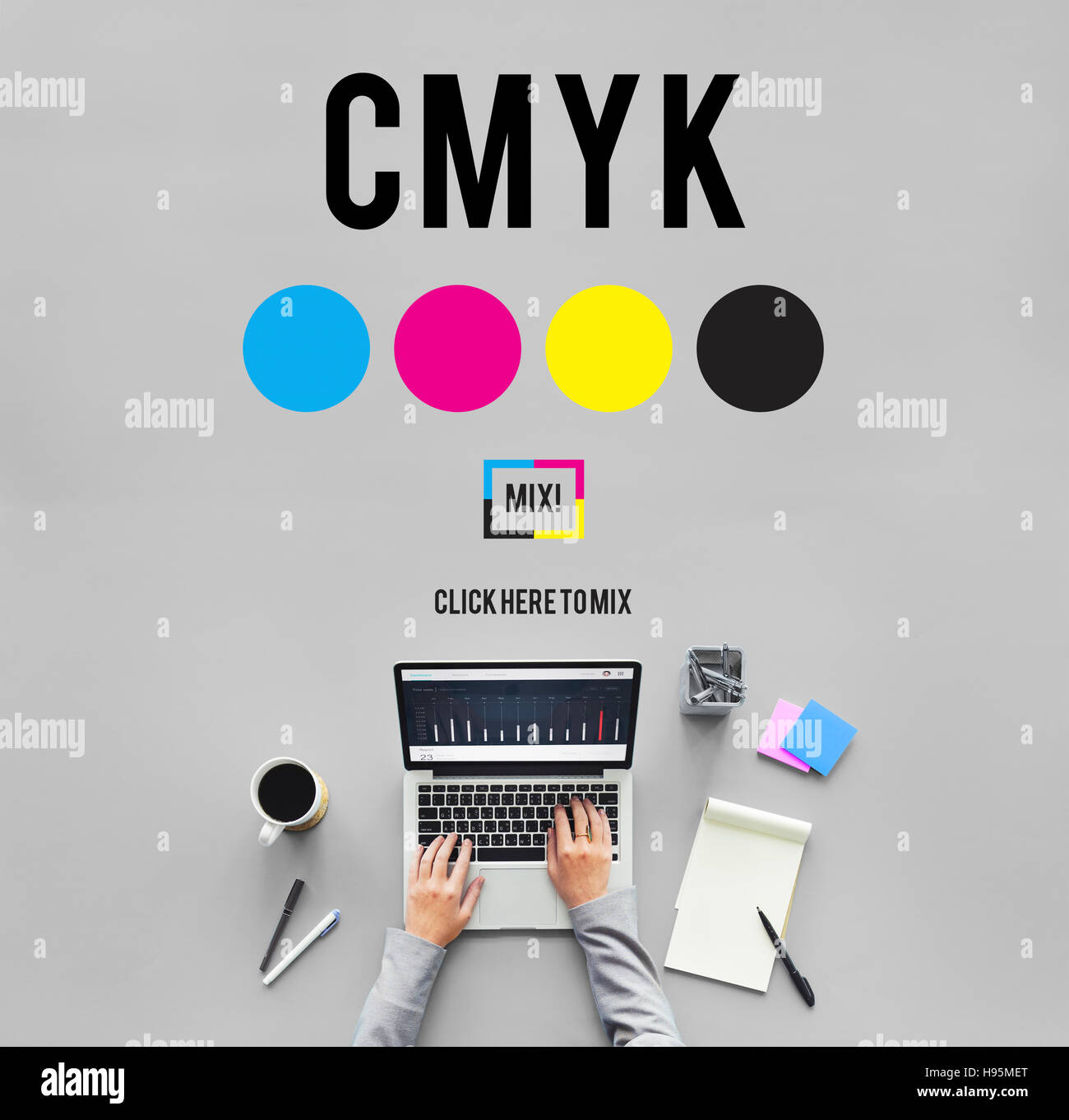 CMYK Color Printing Ink Color Model Concept Stock Photo - Alamy