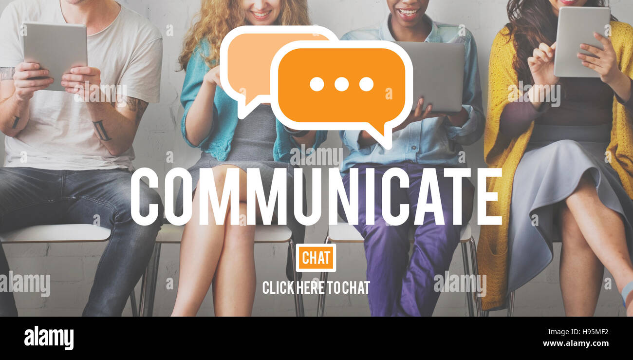 Communication Online Connection Chat Social Media Concept Stock Photo ...