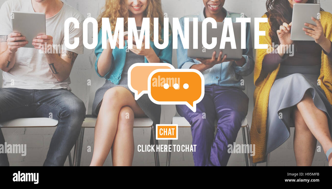 Communication Online Connection Chat Social Media Concept Stock Photo ...