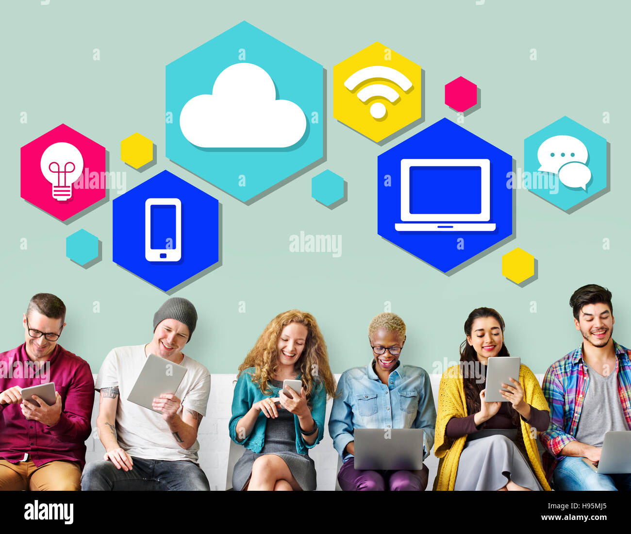 Internet Connection Technology Computer Social Concept Stock Photo - Alamy