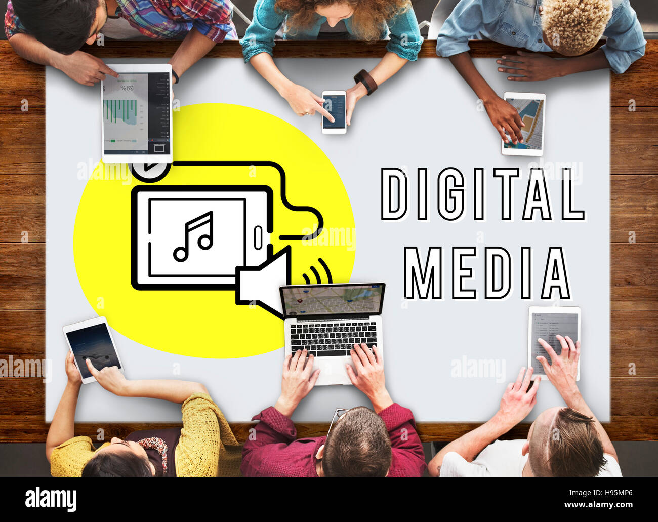 Digital Media Technology Devices Graphic Concept Stock Photo - Alamy