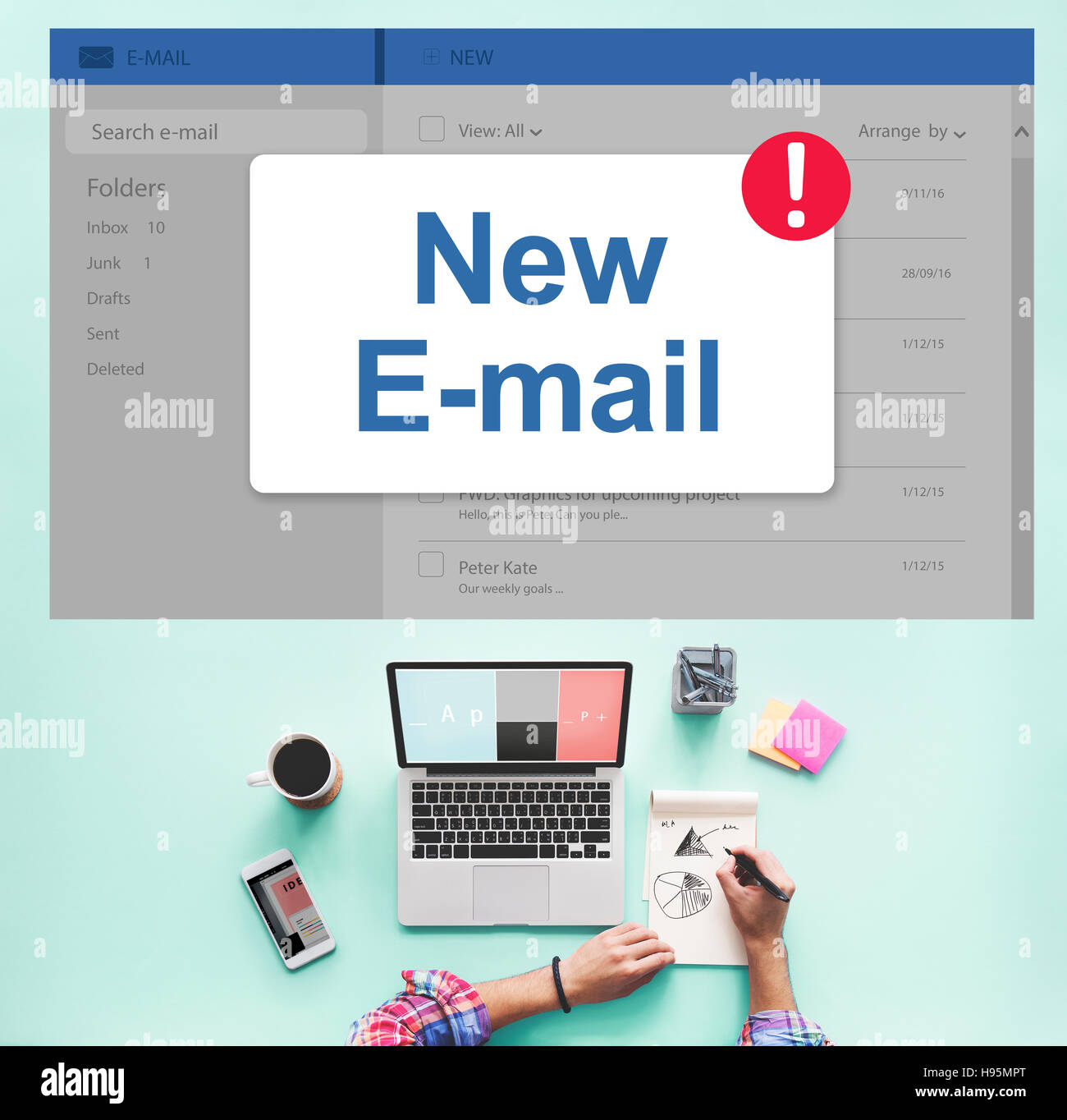 Message Inbox Notification Icon Concept Stock Photo - Alamy