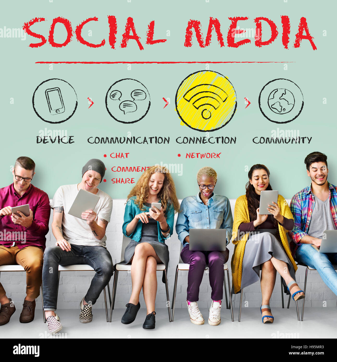 Internet Multimedia Technology Networking Concept Stock Photo - Alamy