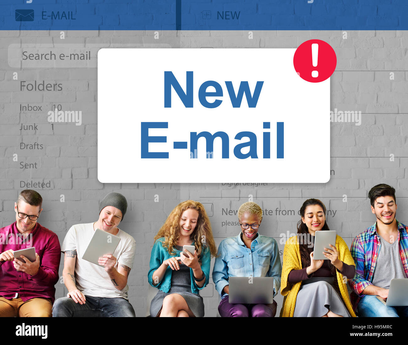 Message Inbox Notification Icon Concept Stock Photo - Alamy