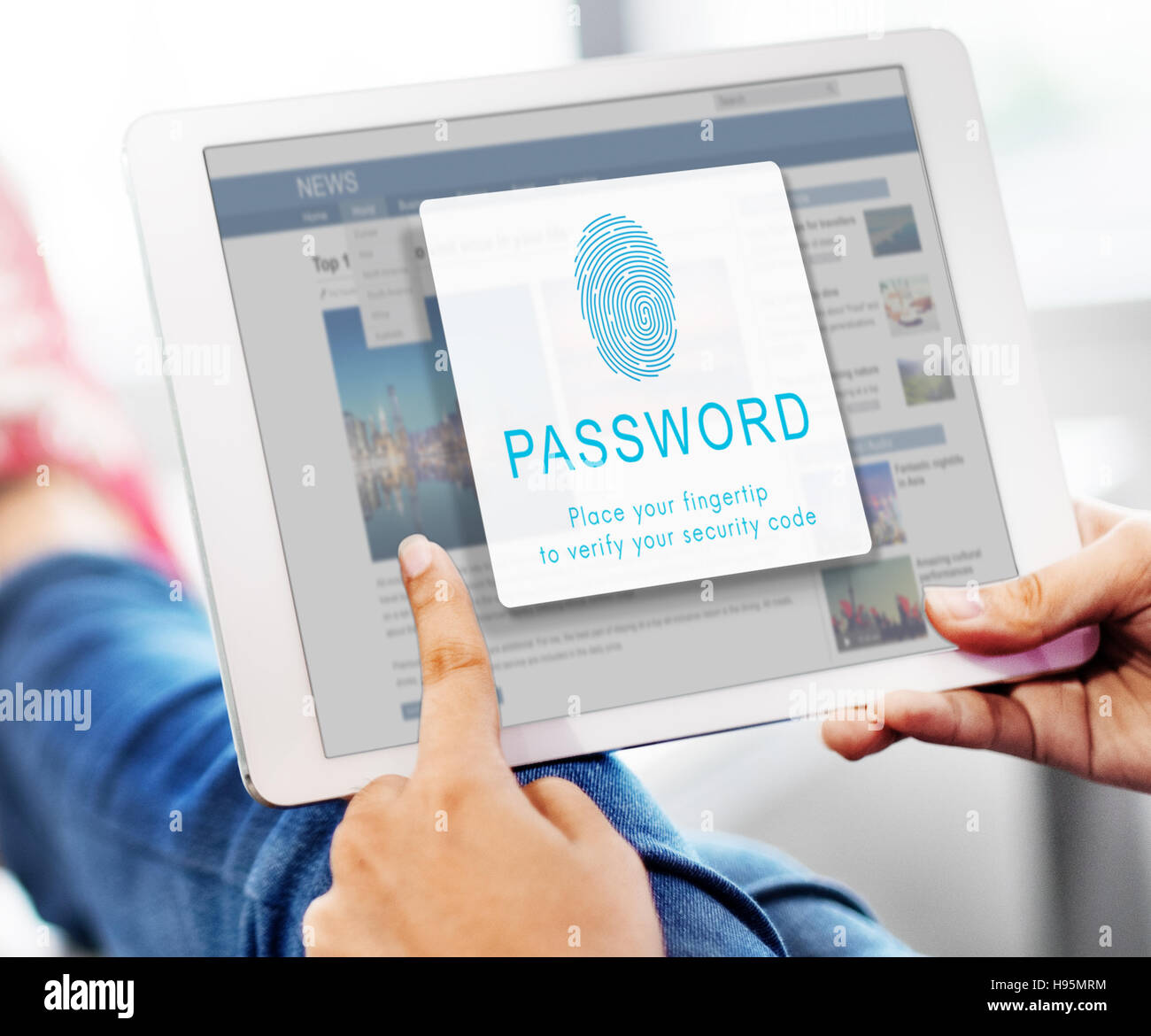 Fingerprint Password Biometrics Technology Concept Stock Photo - Alamy