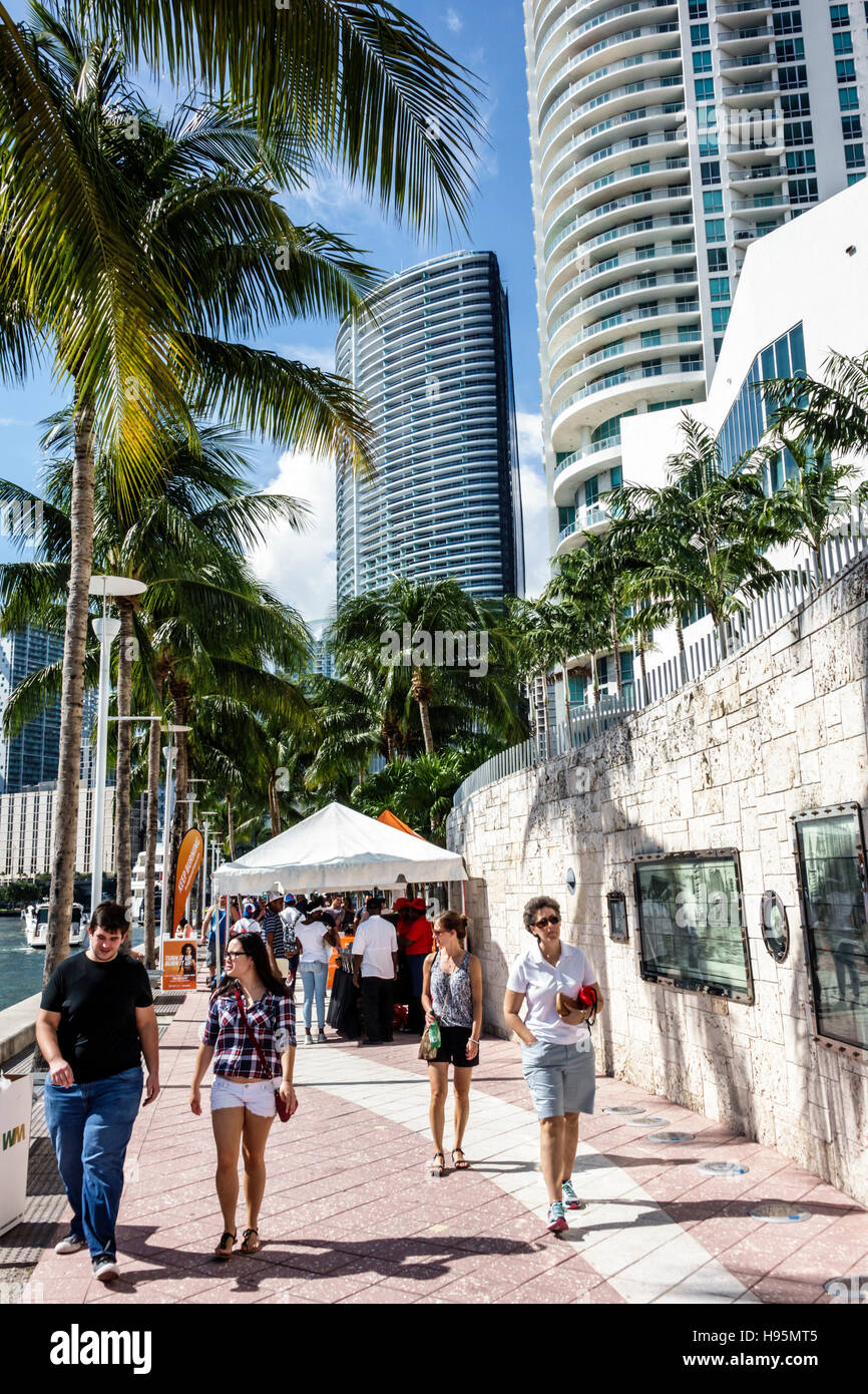 Miami Florida,Downtown Miami Riverwalk Festival,high rise condominiums ...