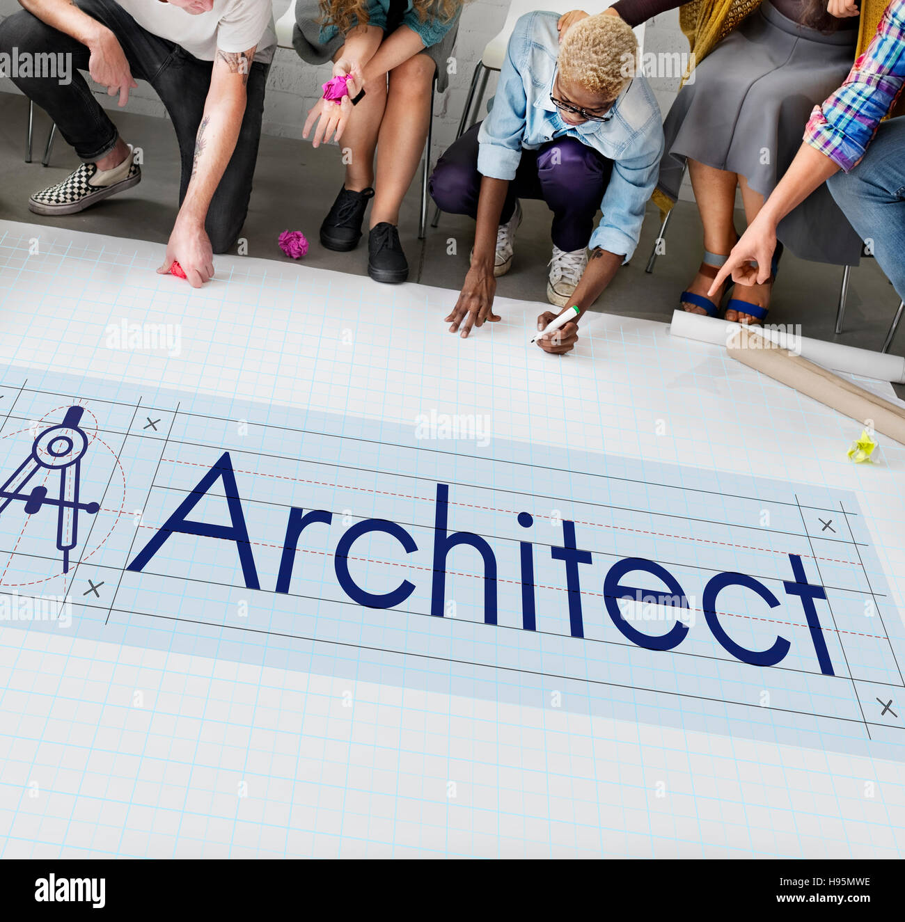 Architect Architecture Compass Construction Concept Stock Photo - Alamy