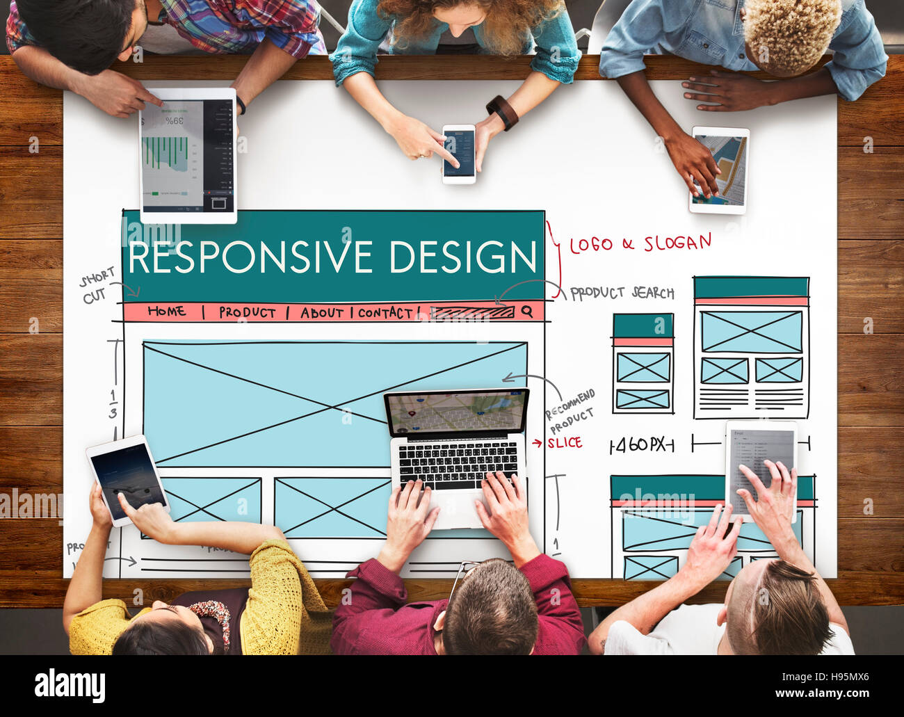 Responsive Design Layout Content Concept Stock Photo - Alamy