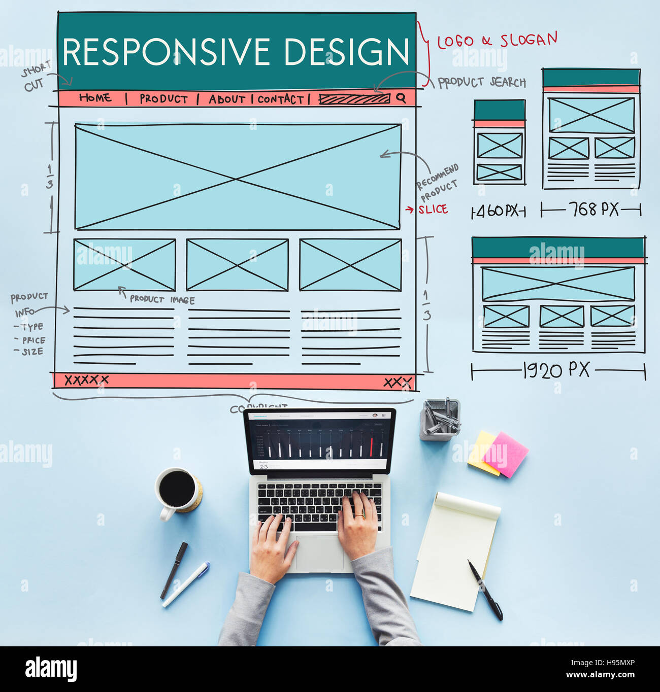 Responsive Design Layout Content Concept Stock Photo - Alamy