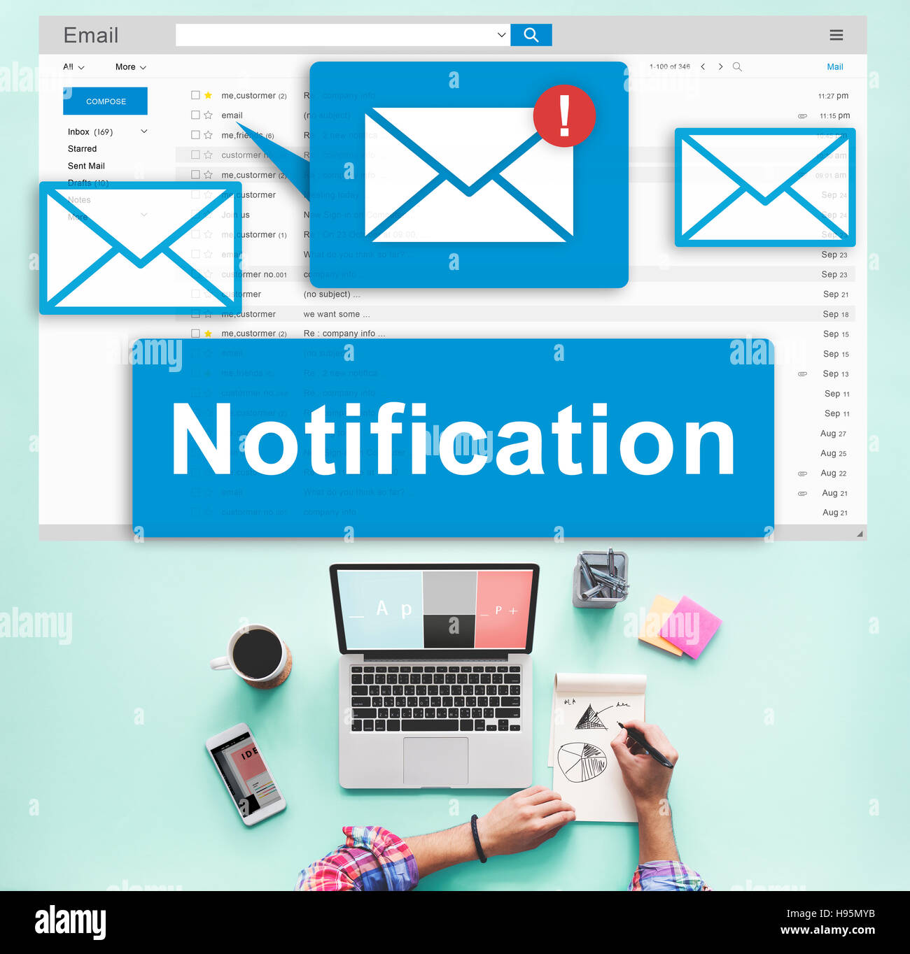 Notification Alert Digital Icon Internet Network Concept Stock Photo ...