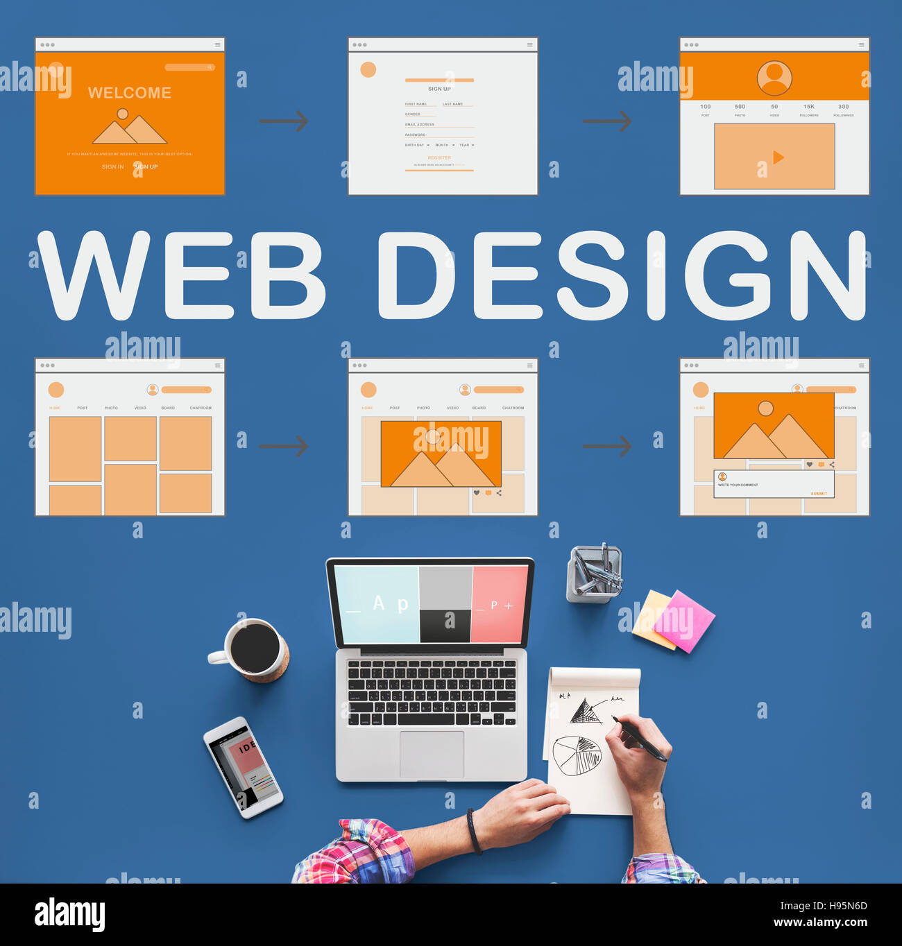 Web Design Work Website Development Concept Stock Photo - Alamy