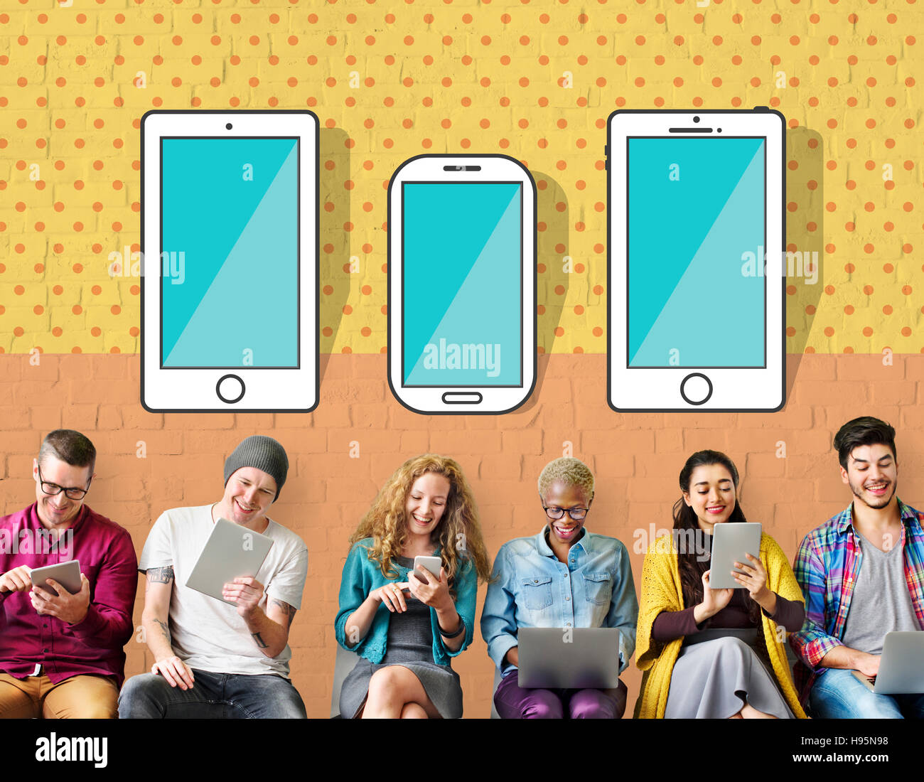 Smartphone Devices Wireless Mobile Cellphone Concept Stock Photo - Alamy