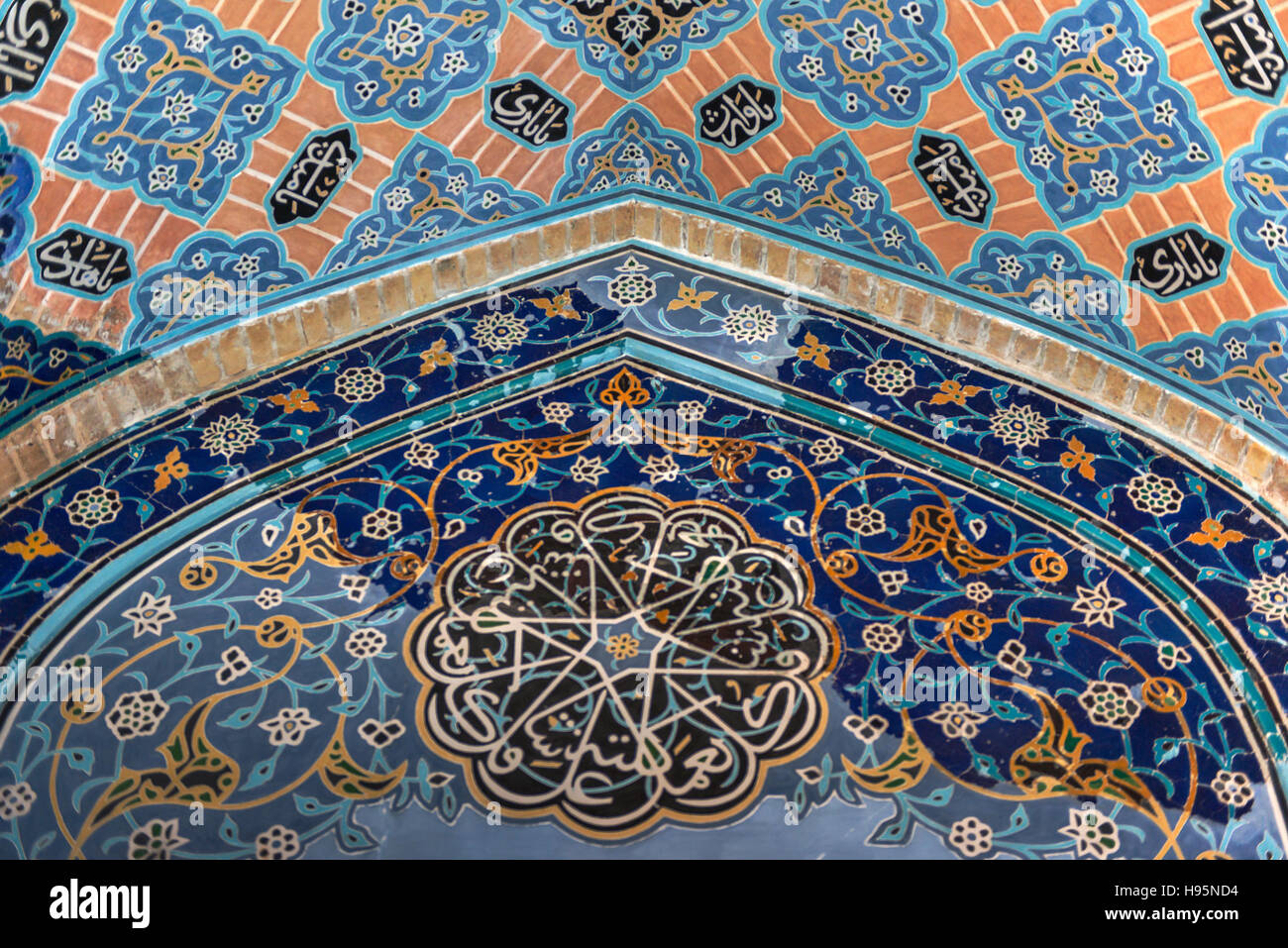 Tile details at Blue Mosque also known as Masjidi Qebud, Tabriz, Iran ...