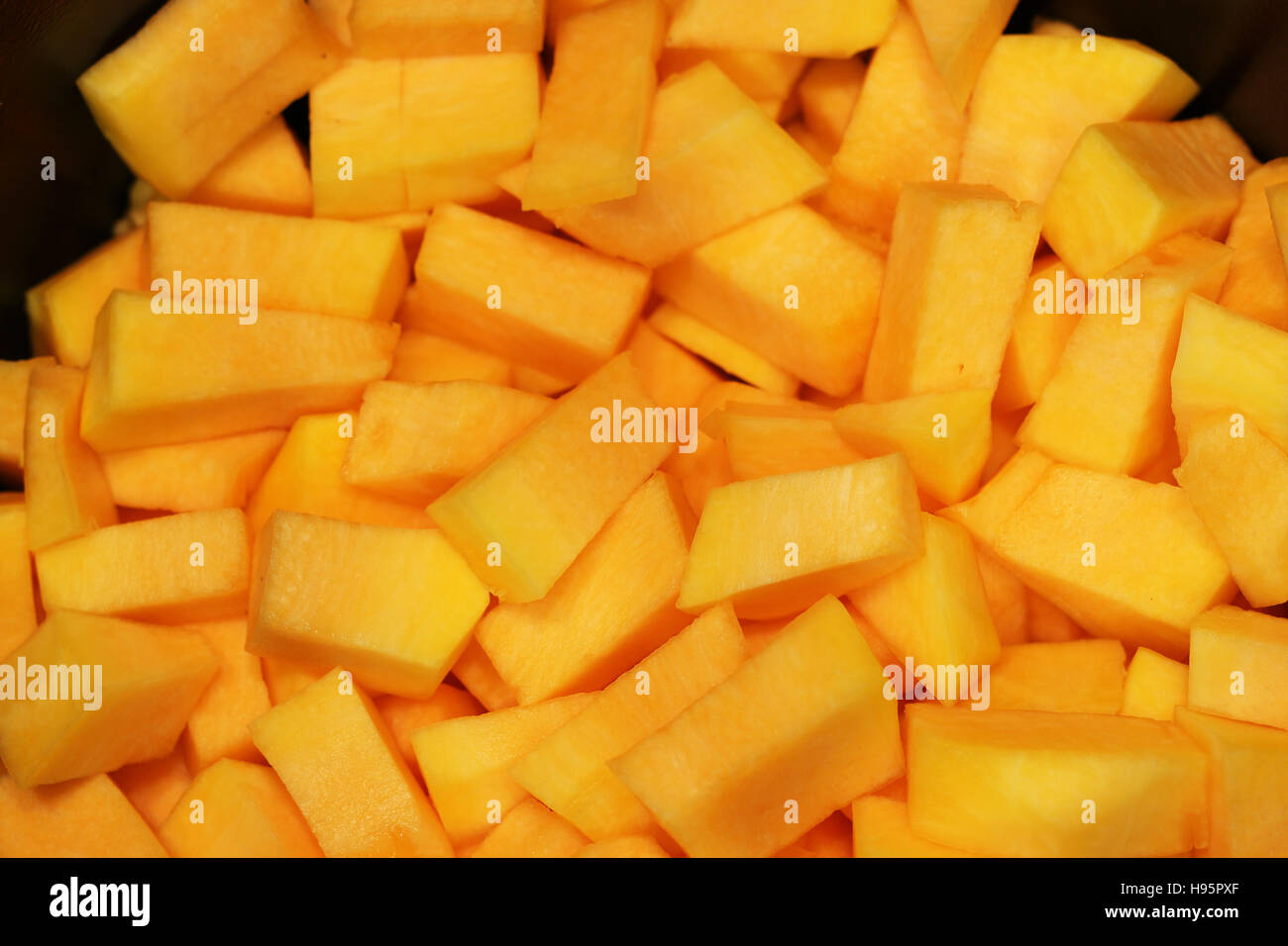pumpkin cubes sliced Stock Photo - Alamy